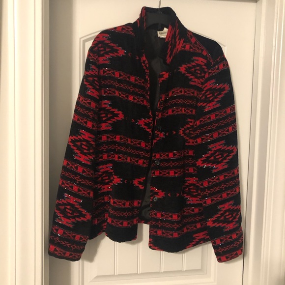 Coldwater Creek | Jackets & Coats | Aztec Southwestern Print Beaded ...